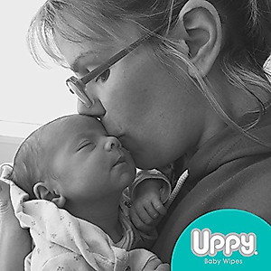 UPPY Sensitive Baby Wipes – Ideal for Diaper Bag and Traveling. Made With Purified Water. Pleasant Shea Butter Scent. Soft Cloth. Hypoallergenic. Fresh and Clean. Disp Pk 72 ct.