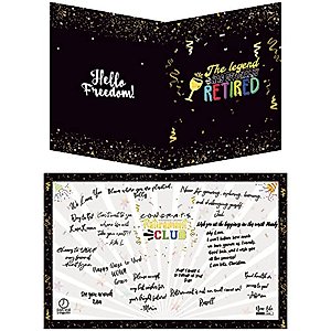 Retirement Party Decorations, Giant Guest Book, Jumbo Greeting Card, Signature Board, Farewell Sign in Poster, Retired Party Supplies Favors Leaving Gifts for Office Colleague Friends Parents Husband Wife Women Men Co-Worker - 14 x 22 Inches, Unframed