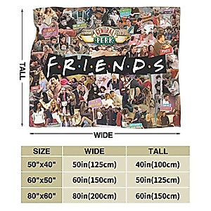 Evible Friends Throw Blanket Ultra-Soft Micro Fleece Blanket Warm Sofa Bed Blanket All Season Lightweight Flannel Blankets 50''X40''