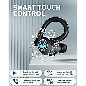 EUQQ Wireless Earbuds Bluetooth 5.3 Headphones for Sports 50Hrs Playtime HiFi Stereo Earphones Noise Cancelling Bluetooth Wireless Ear Buds with Mic for Running audifonos Bluetooth inalambricos