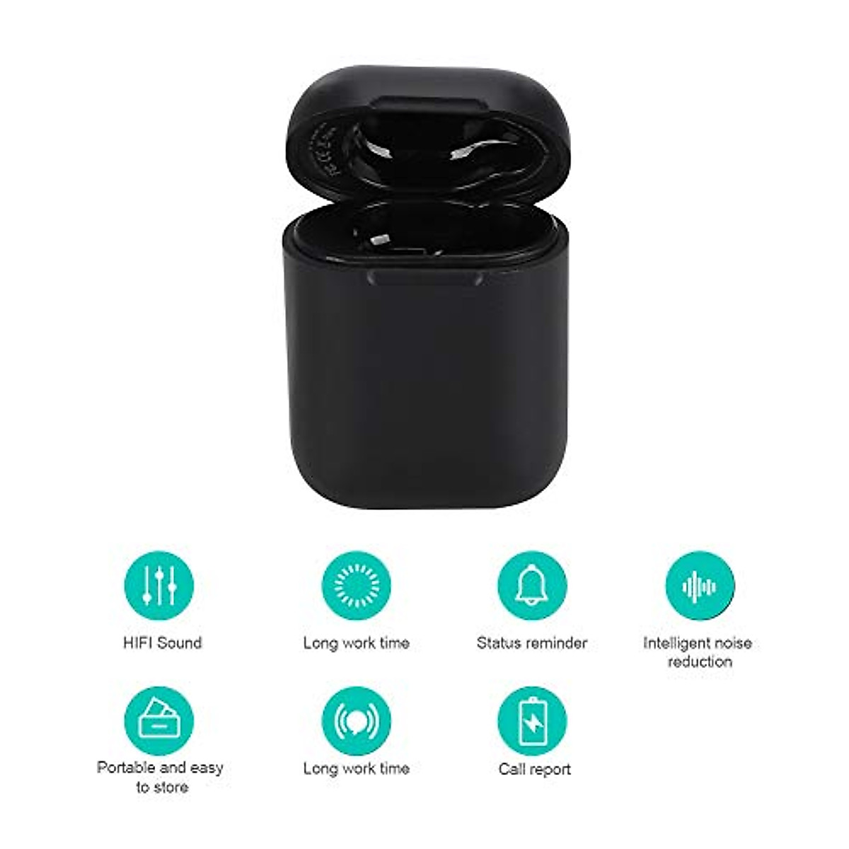 Smart Bluetooth Translator Earphone, Bluetooth 5.0 Multi Language Single Ear Translation Headset Earphone with Charging Box