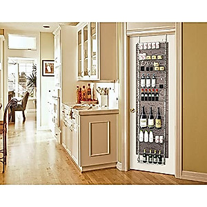 8 tier, Over the Door Organizer - Hanging Wall Rack for Closet, Bathroom, or Kitchen Organization and Storage - Metal Pantry Shelves by Home-Complete (White)