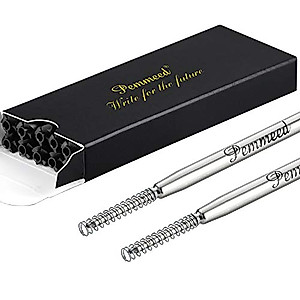 Ballpoint Pen Refills with Spring for Penneed B5/B6/B8 Pen, Parker Waterman Compatible Ballpoint Pen Refills Twist Action Medium Point 1.0mm Pack of 10(Black Ink)