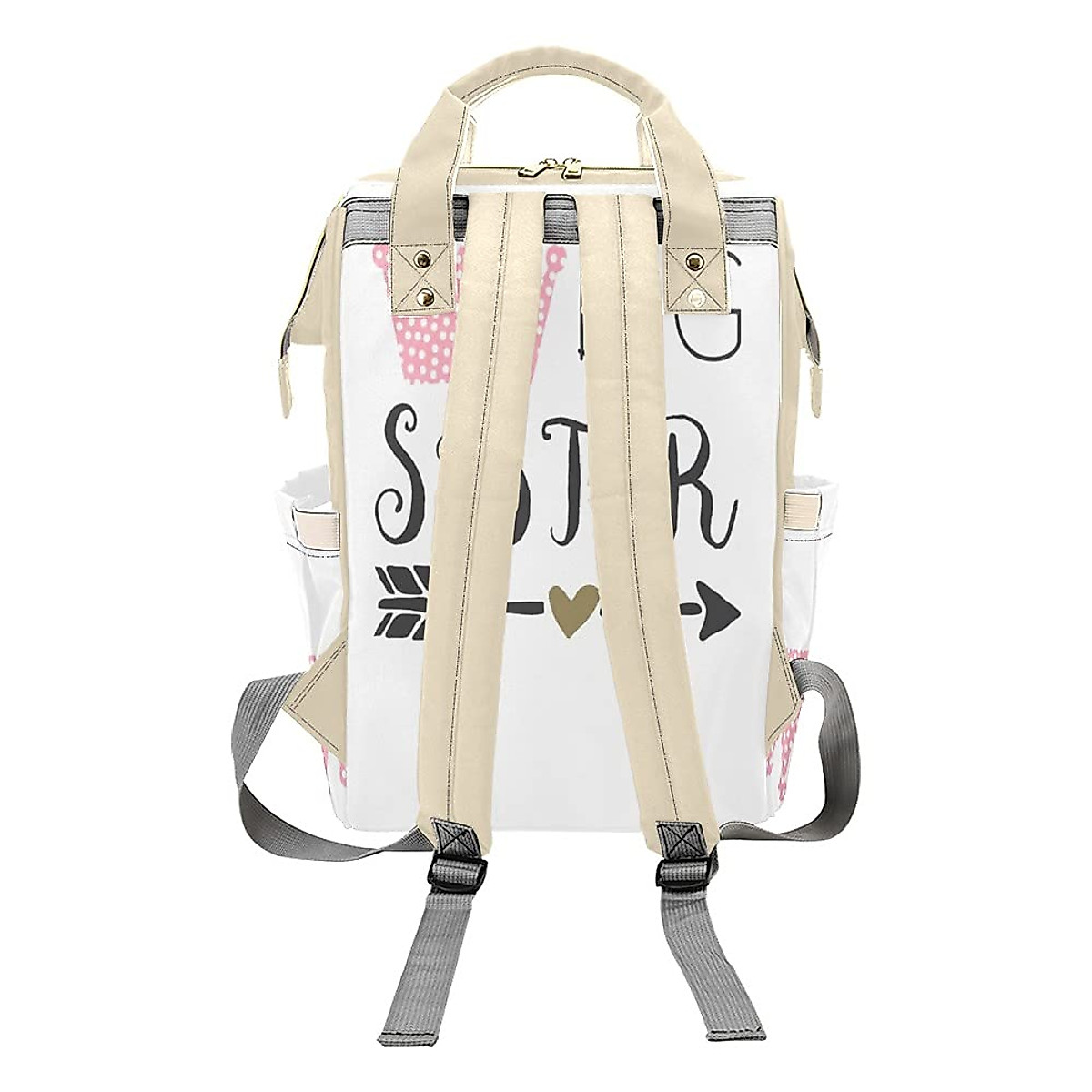 CUXWEOT Personalized Sister Diaper Bag Backpack with Name Custom Mommy Nursing Baby Bags Nappy Bag Casual Travel Daypack for Mom Girl Gifts