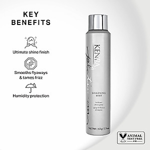 Kenra Platinum Silkening Mist 80% | Brilliant Shine Spray | Smooths Flyaways, Detangles and Tames Frizz | Humidity Protection | All Hair Types | 5.3 oz