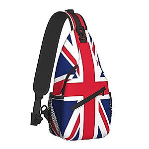 Jomiwink Union Jack Sling Backpack Crossbody Chest Bag Daypack for Hiking Travel