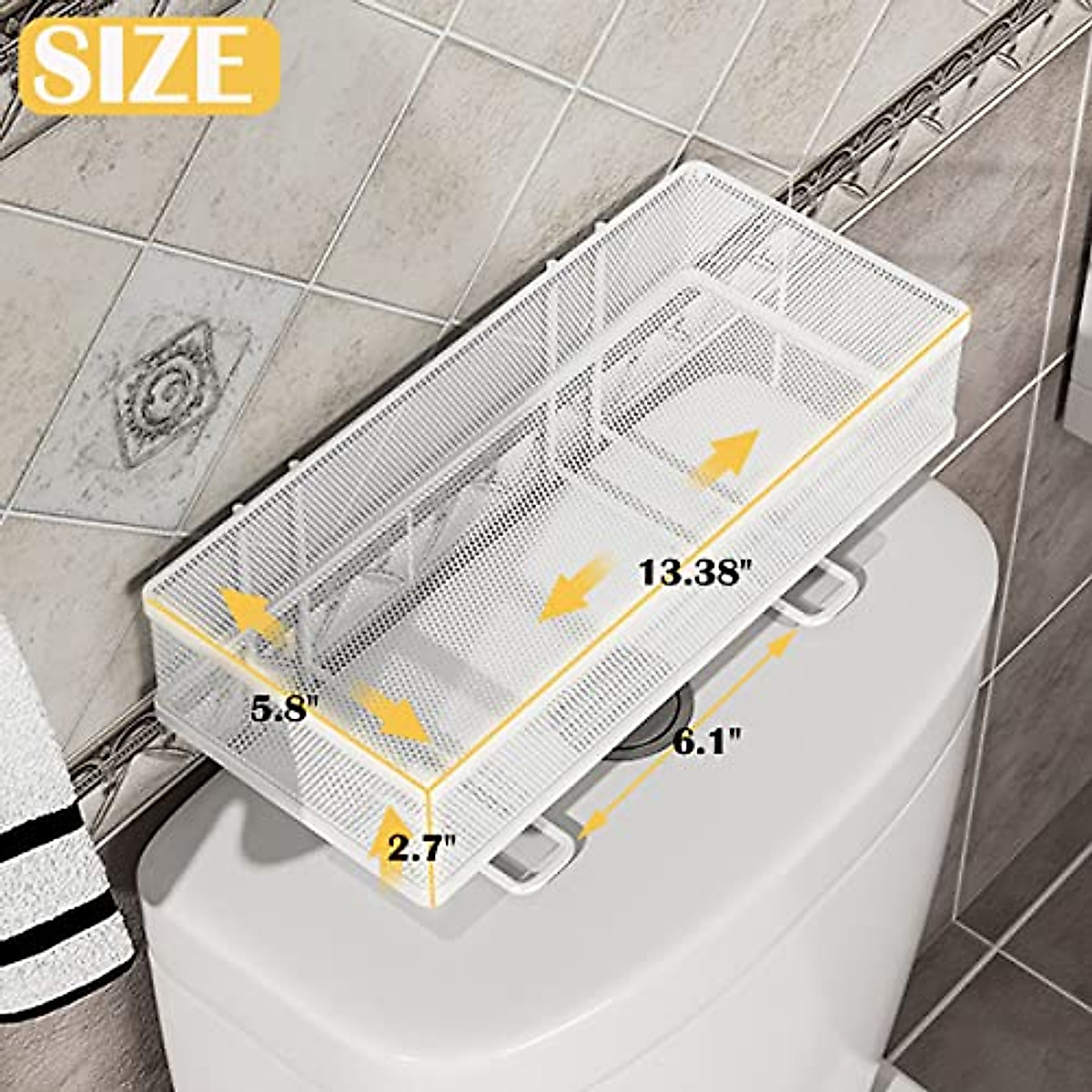 Vicosey Over The Toilet Storage,Over The Toilet Storage Shelf,Multifunctional Toilet Rack,Great for a Dorm,No Drilling for Space Saver with Wall Mounting Design,White