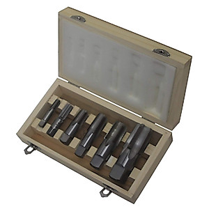 Drill America - DWTPT1/8-1SET 6 Piece NPT Pipe Tap, 1/8", 1/4", 3/8", 1/2", 3/4" and 1" in Wooden Case & POU1/2NPTW/DRILL 1/2" Carbon Steel NPT Pipe Tap and 23/32" High Speed Steel Drill Bit Set