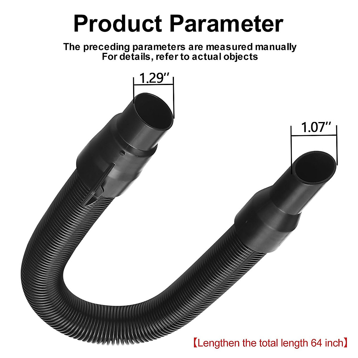 MWEDP 14-37-0105 Vacuum Hose Compatible with Milwaukee M18 Vacuum 0970-20 0880-20 0780-20 (Internal Storage), Fits 18V/28V Wet/Dry Vac Hose Assembly