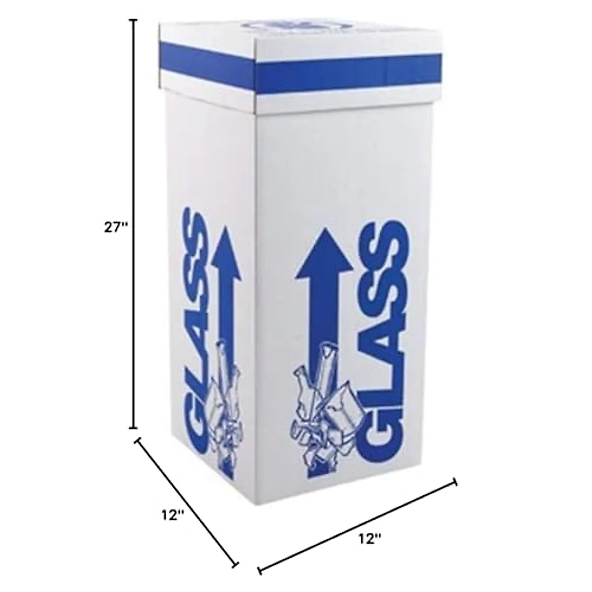 Dynalon 797005 Floor Model Laboratory Glass Disposal Box, 12" Length x 12" Width x 27" Height (Case of 6)