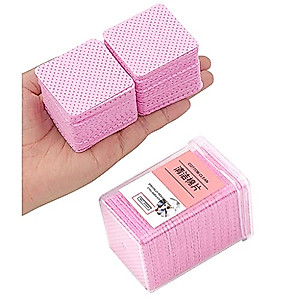 200Pcs Cleaning Cotton Pads Lint Free Non-Woven Cleanser Makeup Tool Eyelash Extension & Nail Polish Remover Wipes Nail Art Gel Polish Remover Cotton pad Nail Wipe