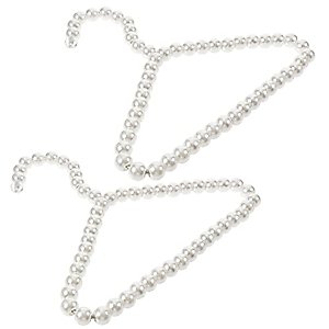 OUNONA Pearl Beads Elegant Clothes Hangers 2pcs Pet Clothes Hanger Faux Pearl Clothes Hangers for Kids Children Pet Dog