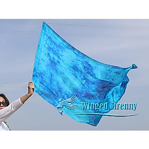 Winged Sirenny Porphetic Praise Dance Worship Flex Flags, 50" Rectangular Dance Ministry Streamer (Blue Moon)