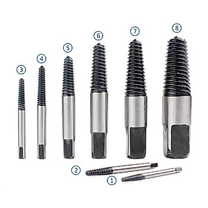 PANOVOS (8pcs) Pipe Screw Extractor Set,Damaged Screw Broken Bolt Water Pipe Remover Set