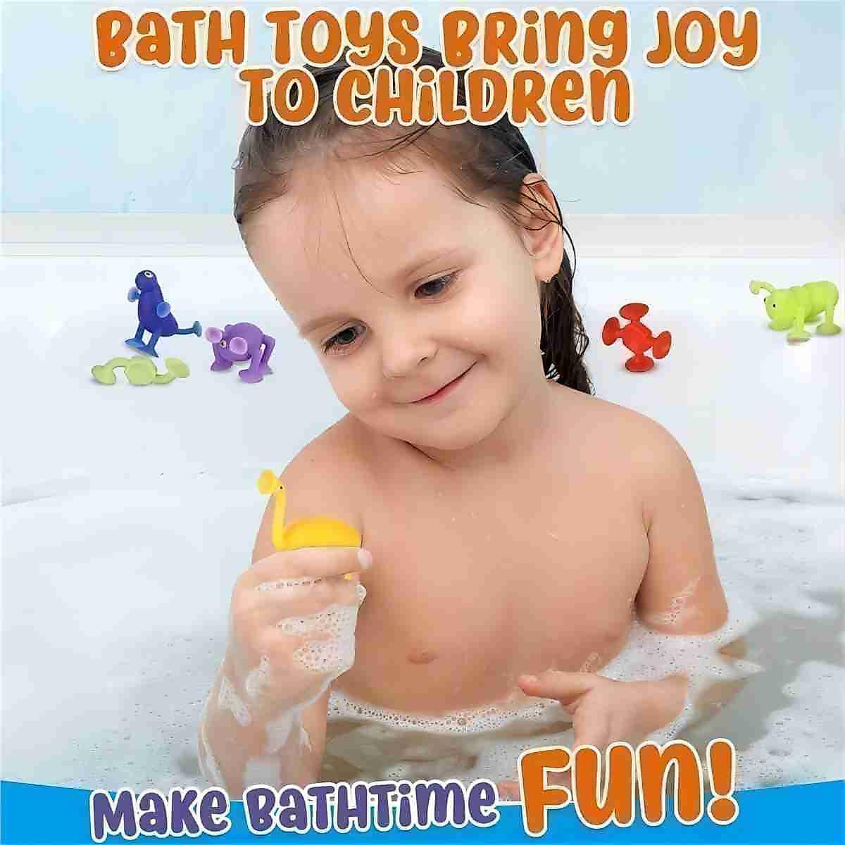 Suction Cup Toys 27 PCS Silicone Suction Bath Toys Travel Toys Window Toy for Kids Ages 3-8 Boys Girls Sensory Toys with Dinosaur Eggshell Storage