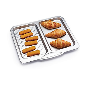 KitchenCraft Divided Baking Tray/Crisper with Non Stick Finish, 40 x 35.5 cm