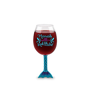 BigMouth Inc. The Mermaid Tail Wine Glass - “Mermaids Are Supposed to Drink Like Fish”, Extra-Large Wine Glass, Holds an Entire 750ml Bottle of Wine