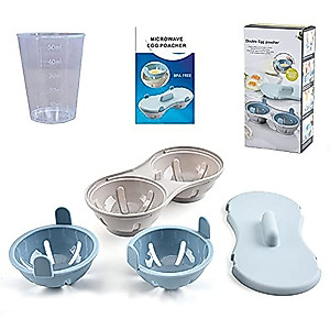 Microwave Egg Poacher Microwavable Egg Steamer Cookware,Home Kitchen Gadget Gifts BPA Free