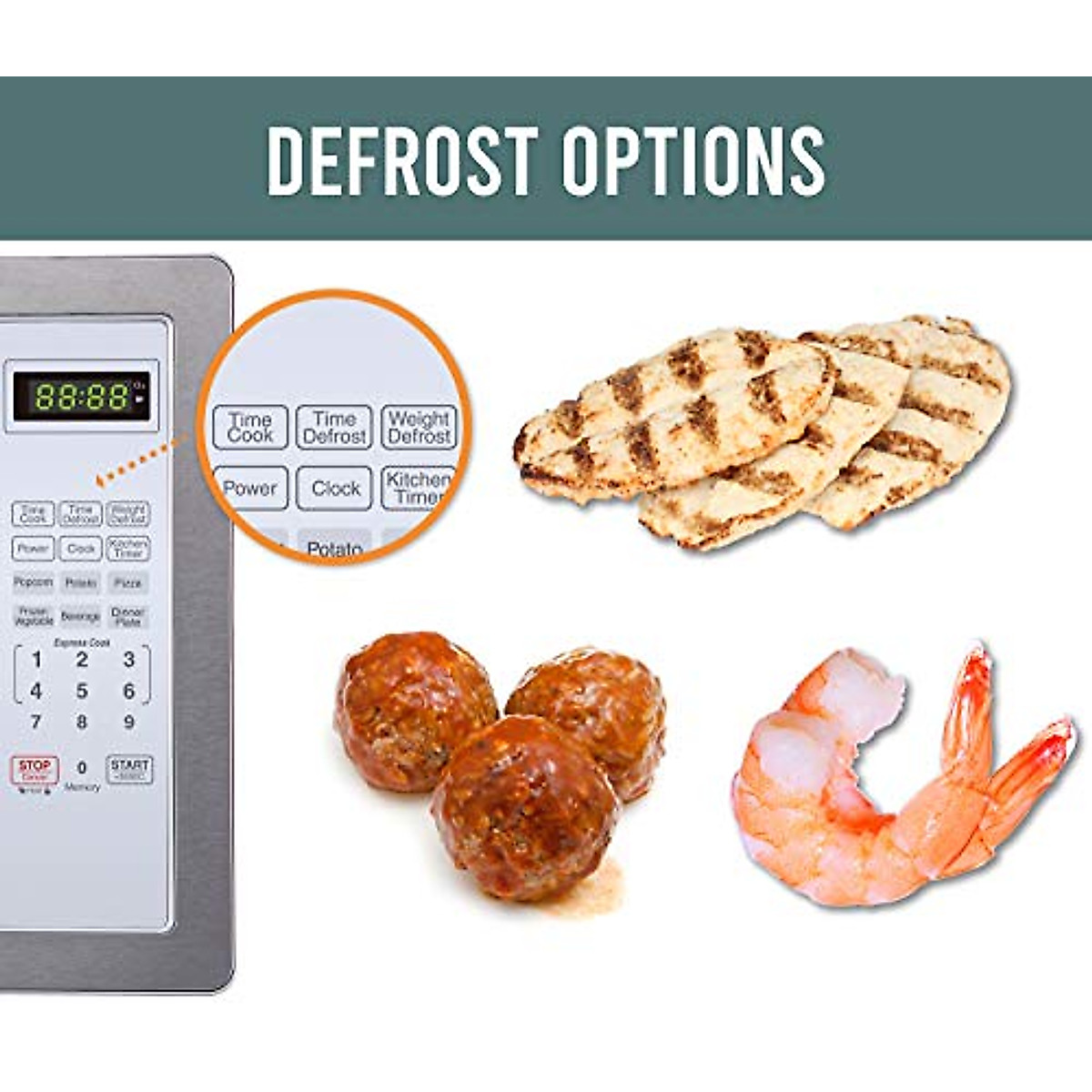 Farberware Countertop Microwave 1000 Watts, 1.1 cu ft - Microwave Oven With LED Lighting and Child Lock - Perfect for Apartments and Dorms - Easy Clean White, Platinum