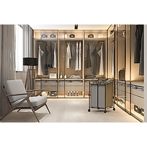 Simple Houseware 2 Bags Laundry Sorter, Dark Grey