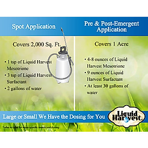 Liquid Harvest Lazer Blue Spray Pattern Indicator 8 oz, Surfactant 8 oz, and Mesotrione 8 oz Bundle for Effective Weed Control
