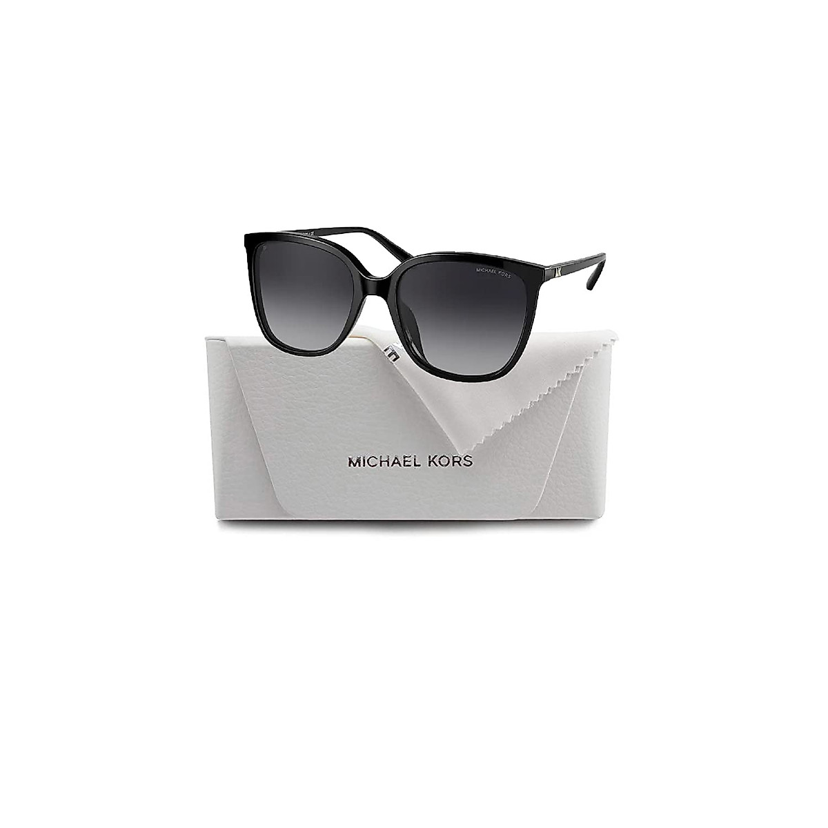 Michael Kors MK2137U 3005T3 57MM Black/Dark Grey Polarized Square Sunglasses for Women+ BUNDLE With Designer iWear Eyewear Kit