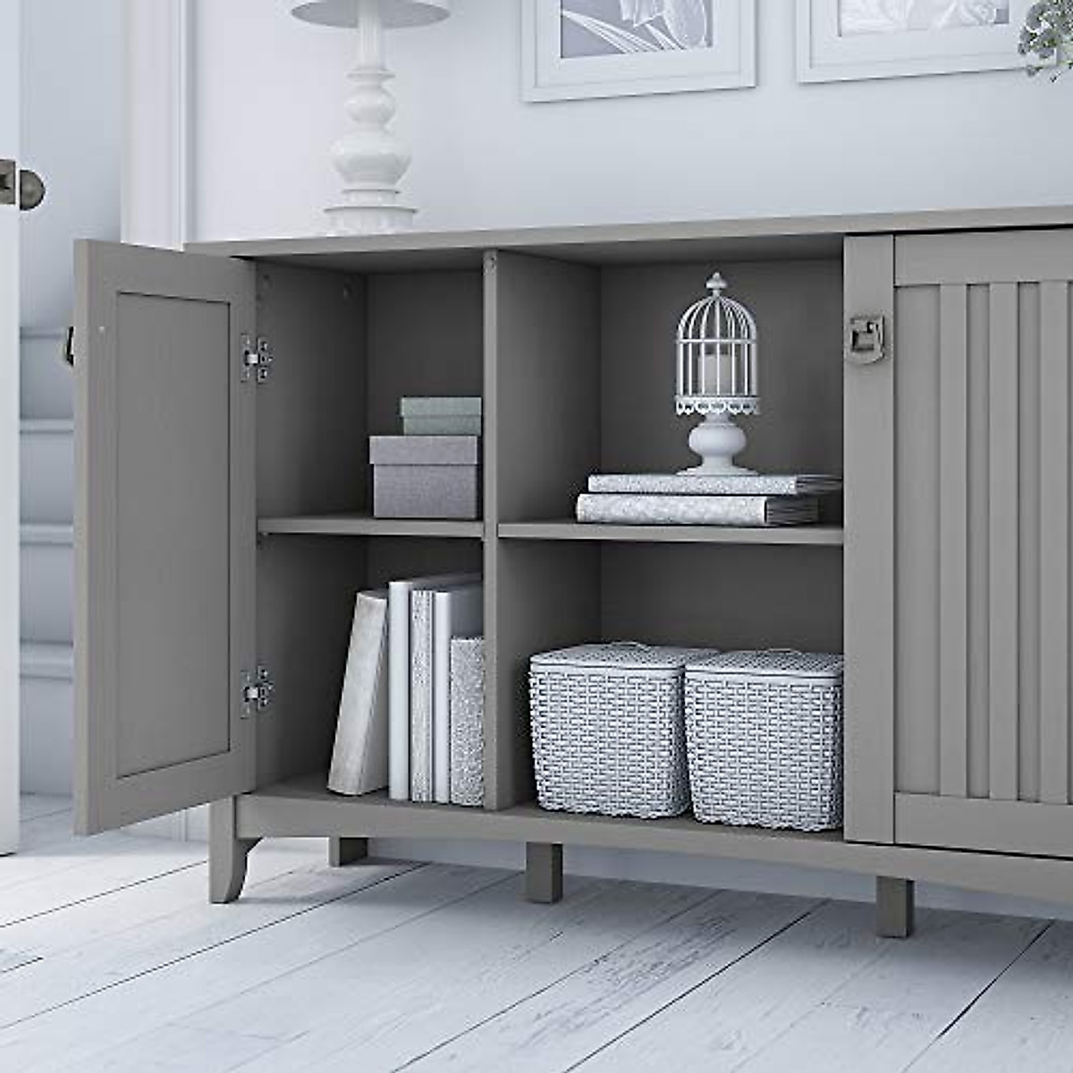 Bush Furniture Salinas Accent Storage Cabinet with Doors, Cape Cod Gray