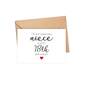 Emily gift To An Amazing Niece Happy 18th Birthday - 18th Niece Birthday Card - Niece Birthday Card - For Niece From Aunt