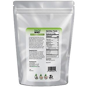 Z Natural Foods Grass-Fed Whey Protein Powder from New Zealand, Unflavoured and Undenatured Protein Powder Enriched with Vital Proteins, 100% Pure, Gluten-Free, Non-GMO, Kosher, 5 lbs