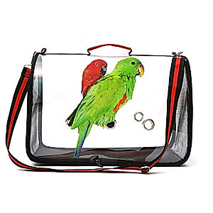 OFLAO Bird Carrier Bag, Portable Travel Bird Cage, Lightweight Breathable Parrot Perch Transparent Cage
