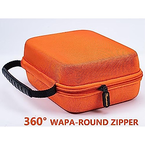 Phomemo Case 2023 Upgrade Version M110 M200 M221 Label Printer,M220 Thermal Label Maker, P3200 D1600 M04S Sticker Photo Printer Storage Holder Tape Paper Roll&USB Cable(Box Only)-Orange