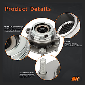 (Pair) DRIVESTAR 513294 Front Left/Right Wheel Hub and Bearing Assembly for Nissan Altima 2007 2008 2009 2010 2011 2012 (2.5L 4-Cylinder Models Only), 5Lugs with Encoder ABS