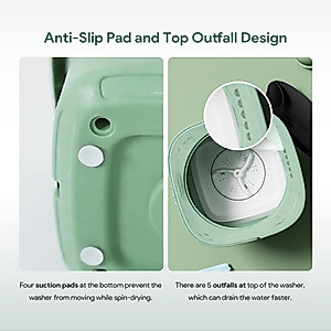 Portable Washing Machine, Mini Foldable Washer and Spin Dryer Small Washing Machine with 3 Modes for Travel, RV, Camping, Home or Apartments Laundry Used (Green)