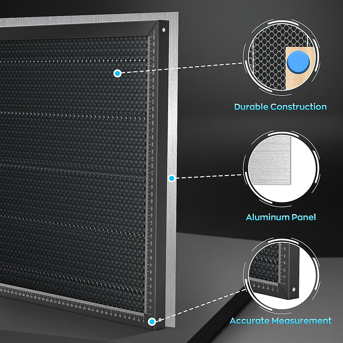 HENGTONGTOOL Honeycomb Laser Bed 450 x 450mm, Honeycomb Working Table with Aluminum Panel for Most Engraver Cutting Machine, Laser Engraver Accessories (Working Area 400 x 400mm)