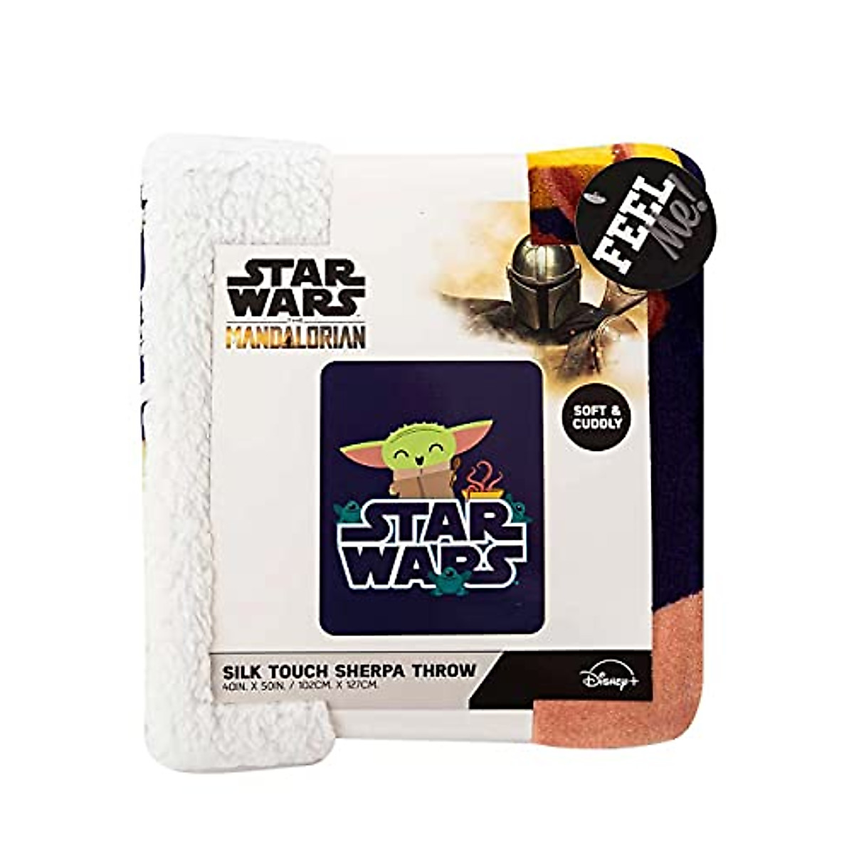 Northwest Star Wars - The Mandalorian Silk Touch Sherpa Throw Blanket, 40" x 50", Snack is The Way