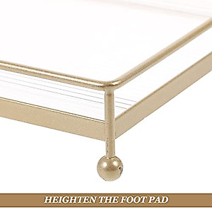 Cabilock Bathroom Organizer Vanity Tray Bathroom Countertop Organizer Sink Dresser Makeup Organizer Cosmetics Holder Spices Rack Bathtub Tray for Tissues Candles Towel Soap Vanity Organizer