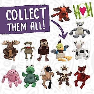 HuggleHounds Knottie Plush Dog Toy - Dog Stuffed Animal Toy, Puppy Toys, Squeaky Dog Toy for Small, Medium & Large Dogs, Durable Plush to Keep Them Busy - Dillie Duck, Large