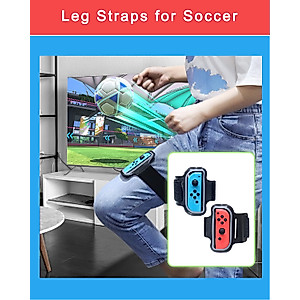 2023 Switch Sports Accessories Bundle,Hacksya Family Accessories Kit for Nintendo Switch Sports Games : Mario Golf Clubs,Wrist Bands,Soccer Leg Straps,Sword and Tennis Rackets