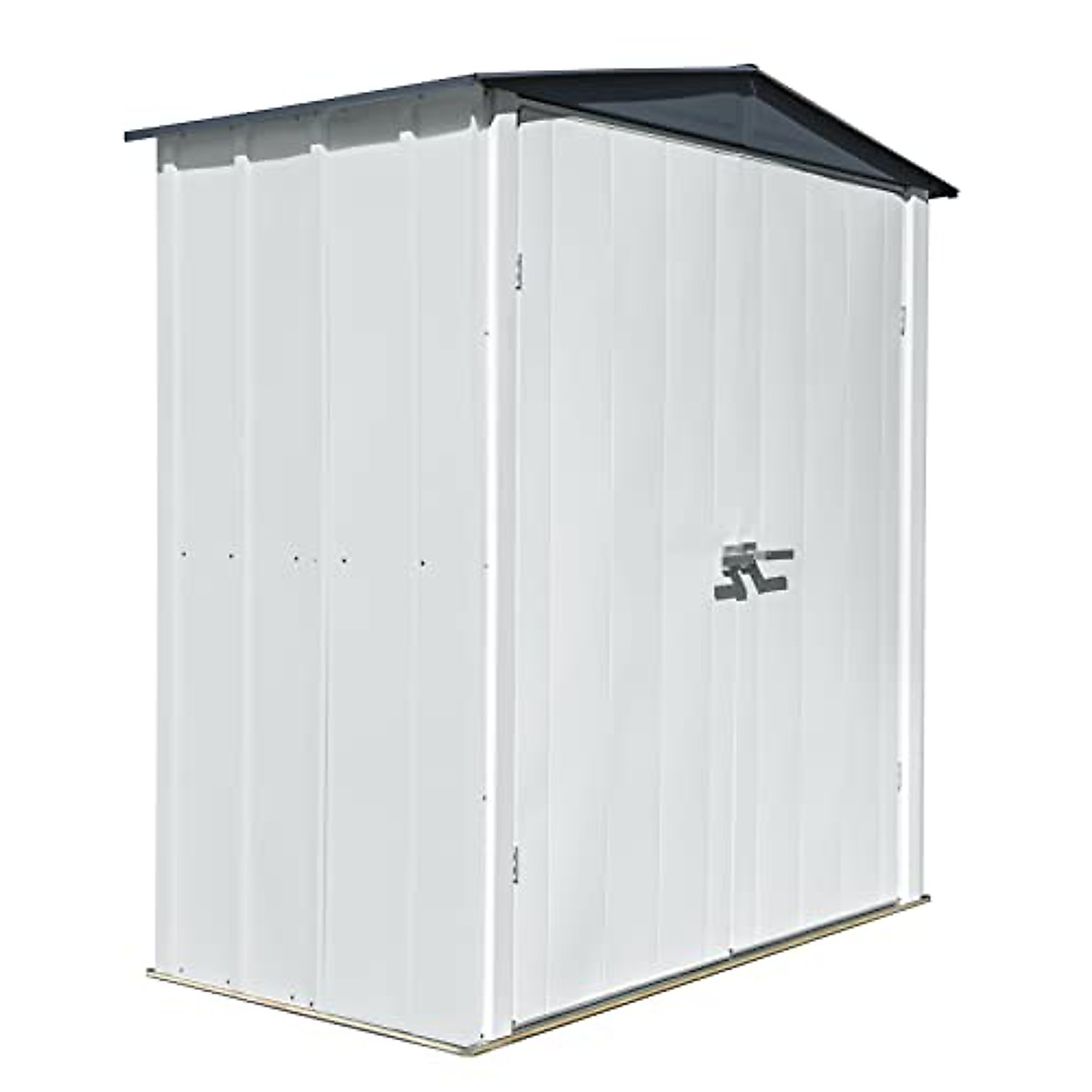 Arrow Shed Designed 6' x 3' x 6' Compact Outdoor Metal Backyard, Patio, and Garden Shed Kit, Flute Gray and Anthracite