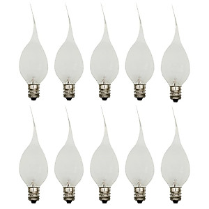 Creative Hobbies® Silicone Dipped, Country Style, Electric Candle Lamp Chandelier Light Bulbs, 7 Watt, Individually Boxed, Wholesale Pack of 10 Bulbs