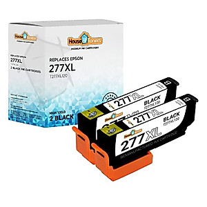 Houseoftoners Remanufactured Ink Cartridge Replacement for Epson 277 XL 277XL for Expression XP-850 XP-860 XP-950 XP-960 XP-970 (2 Black)
