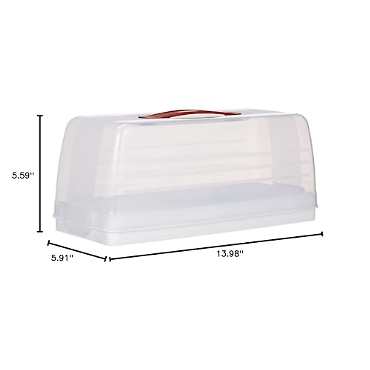 CURVER Curver-175247-Rectangular Cake Tin-Transparent/White, Multicolour