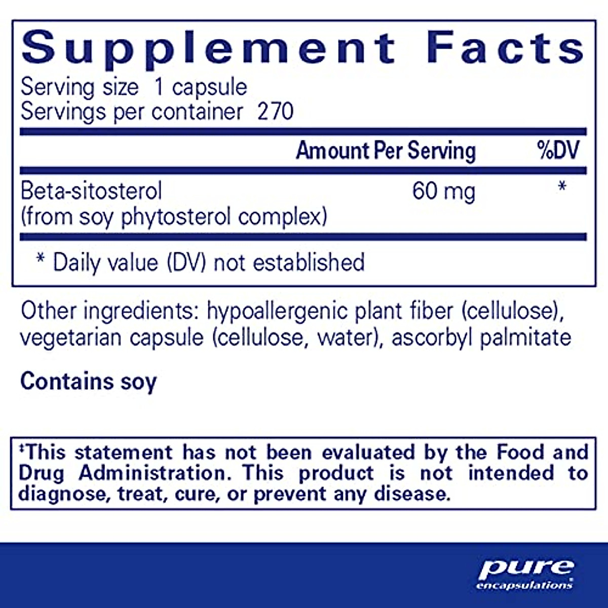 Pure Encapsulations Beta-Sitosterol | Supplement for Urinary Flow and Health* | 270 Capsules