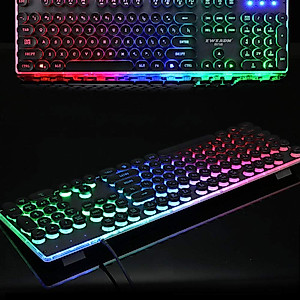 Computer Keyboard-Wired Keyboard Punk Gaming Keyboard Mechanical Keyboard Can Be Illuminated-104 Keys YANG1MN (Color : Orange)