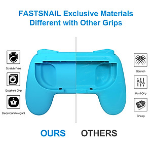FASTSNAIL 4 Pack Grips Kit Compatible with Nintendo Switch for Joy Con, Wear-Resistant Grip Controller for Joy con & OLED Model with 12 Thumb Grip