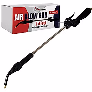 LE LEMATEC Air Blow Gun with Nozzle Extension, Pneumatic Performance Tool, High Pressure Blower, Dust Remover, Cleaning for Hard to Reach Areas, Car Detailing Tools, Compressor Accessories (AS121-3C)