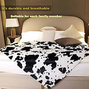 Cow Print Blanket Soft Fleece Flannel Lightweight Cozy Baby Blankets Warm Black and White Cow Throw Blanket Baby Seat Couch Bed Cow Bedding Baby Boys Girls Toddler Infant Newborn 40x50 inch