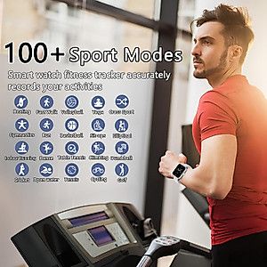 Smart Watch (Answer/Make Call), 1.8" Smartwatch Fitness Tracker for Android and iOS Phones with Heart Rate Sleep Tracking, 132 Sport Modes, Blood Oxygen, Ai Voice Control,Fitness Watch for Women Men