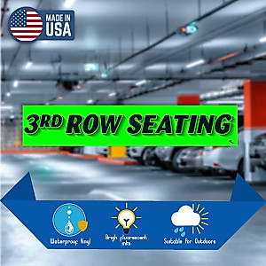 VERSA-TAGS 7.5" Black/Green Vinyl Number Decals 11 Dozen Set Windshield Pricing & 1 Pack of Each of 3rd Row Seating, 4X4, Financing Available 14.5" x 2.75" Sticker Windshield Decal Auto Dealership