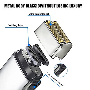 Electric Razor for Men Beard Trimmer Foil Shaver with Gold Foils